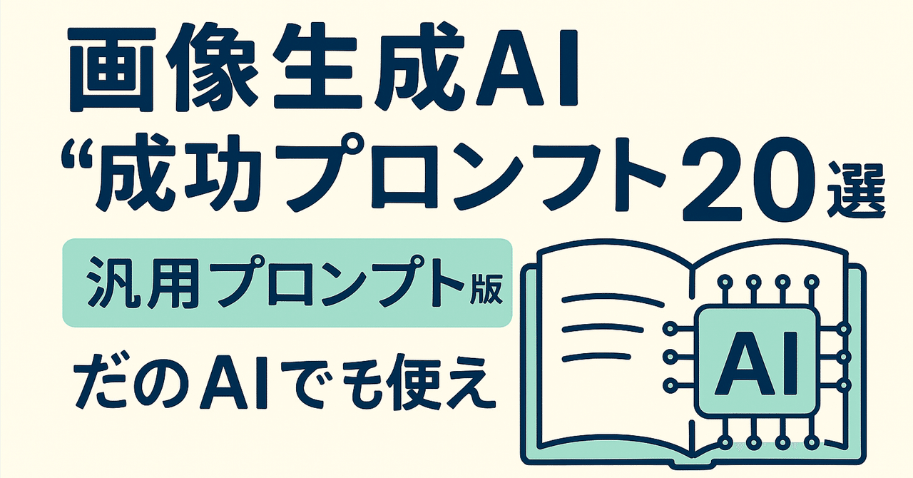 画像生成AI“成功プロンプト”20選（どのAIでも使える汎用版）｜まなびAIノート