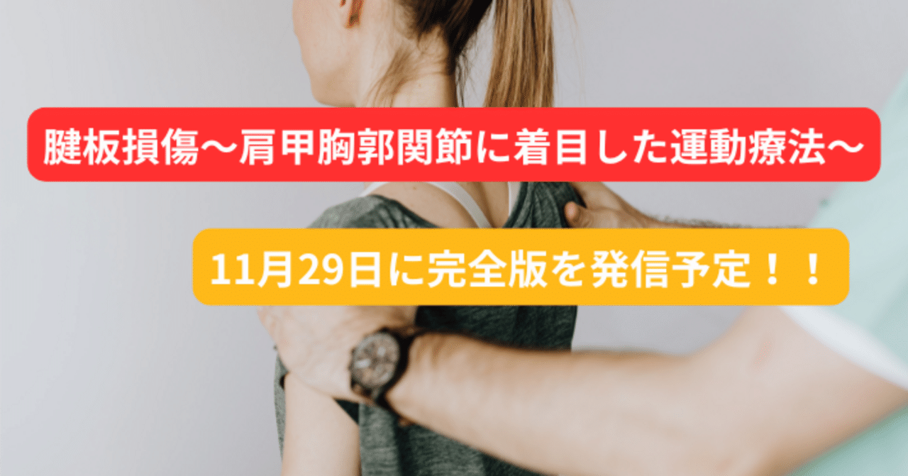 腱板損傷〜肩甲胸郭関節に着目した運動療法〜｜daiki