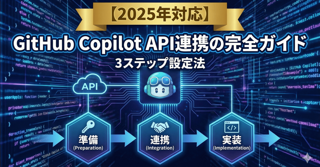 【2025年対応】GitHub Copilot API連携の完全ガイド｜3ステップ設定法｜NAOYA 恋愛研究所所長
