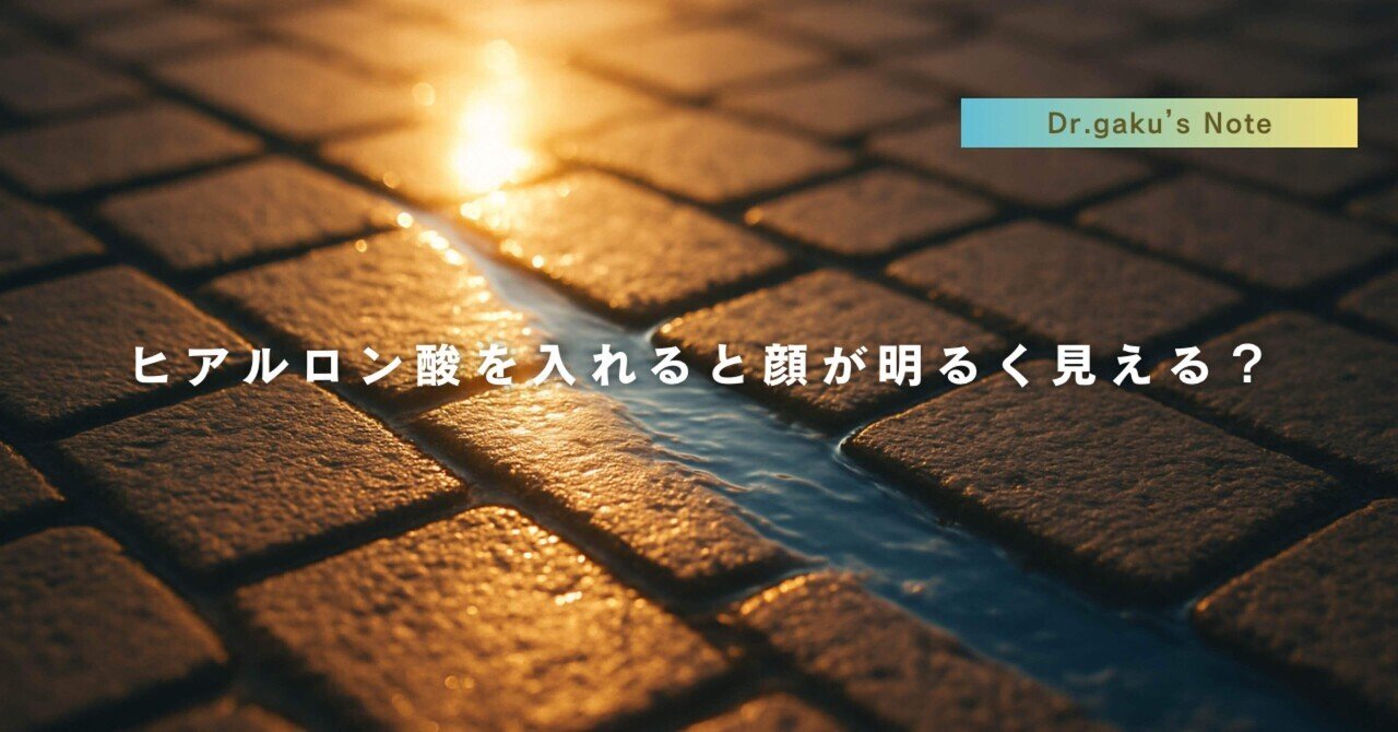 ヒアルロン酸を入れると顔が明るく見える？｜Dr.Gaku