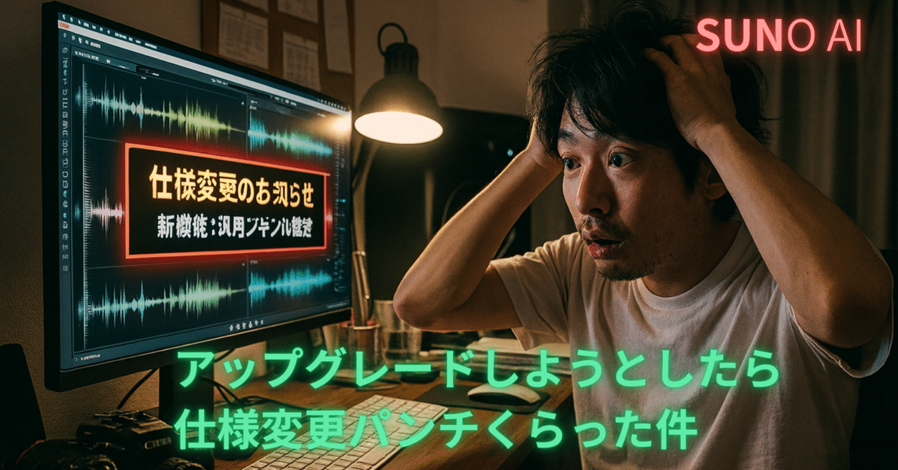 Suno AIユーザーの戸惑い：ブラックフライデーのタイミングで仕様変更発表｜AIクリエイター Tetsu