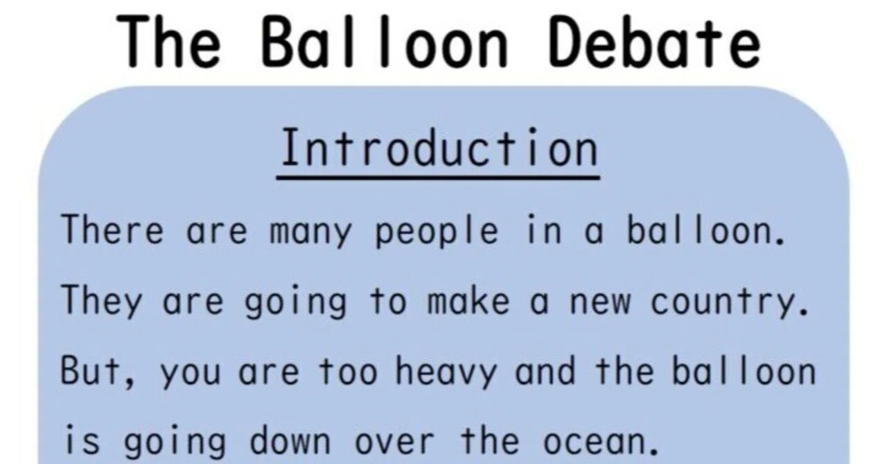 英会話用ゲーム The Balloon Debate バルーンディベート｜ブリッジぷりんと