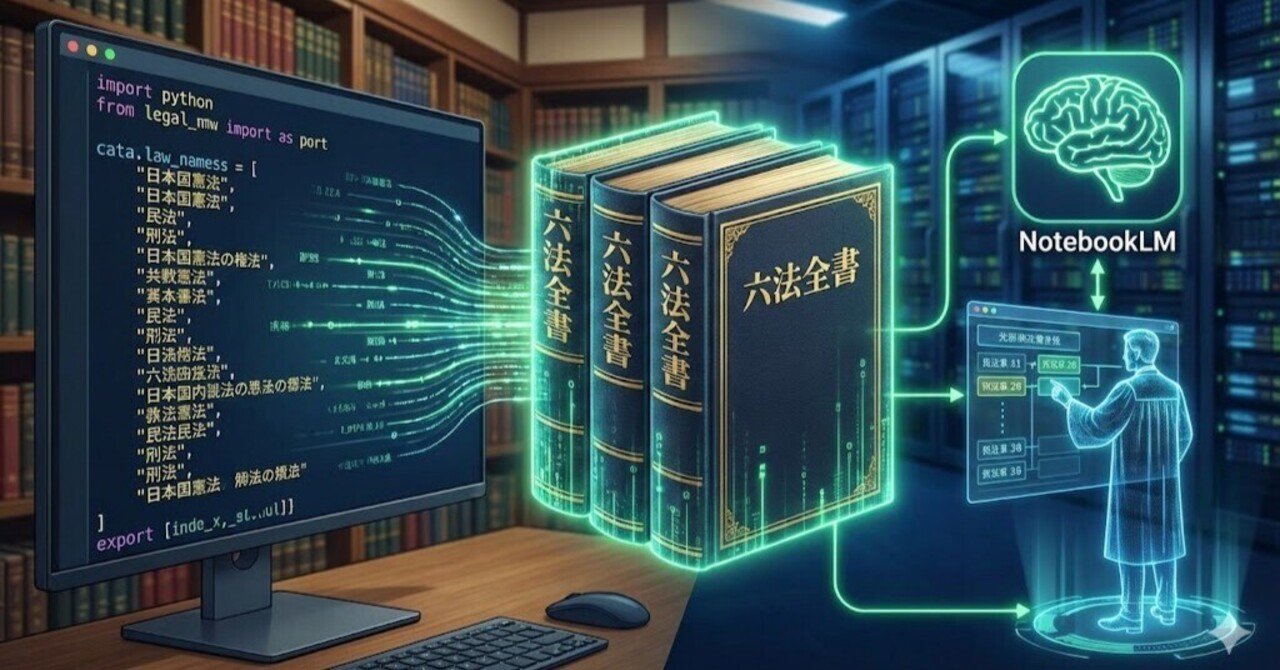 【保存版】Pythonでe-Govの法令を引っこ抜いてNotebookLMに食わせたら、最強のリサーチアシスタントが爆誕した話｜ゼロイチAI税理士