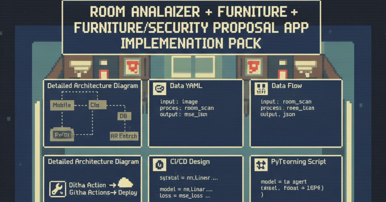 部屋解析＋家具／防犯提案アプリ 実装パック：詳細アーキ図（可視化）・データフローYAML・CI/CD設計・PyTorch学習スクリプト ...