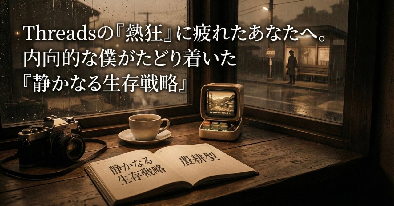 Threadsの「熱狂」に疲れたあなたへ。内向的な僕がたどり着いた「静かなる生存戦略」｜ガタくん|心の拠り所をデザインする人