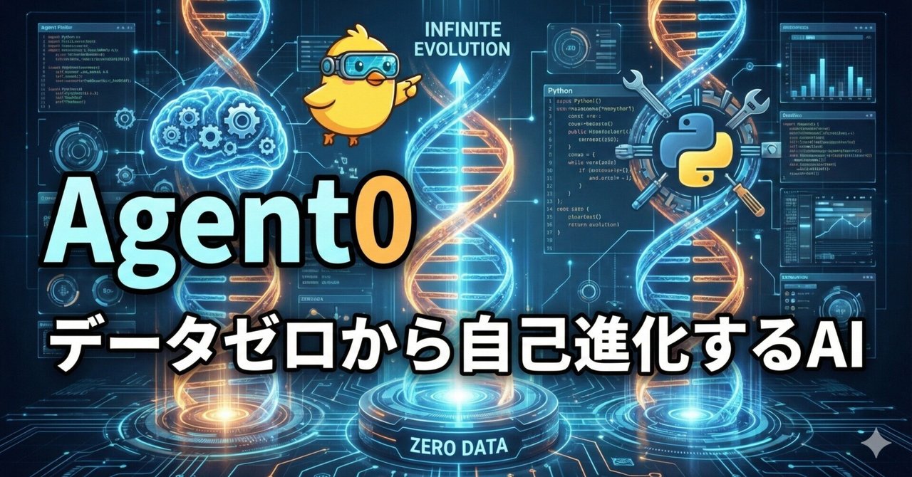 Agent0：データゼロから自己進化するエージェントフレームワーク ～AI が自らを鍛え上げる驚異の仕組み～｜piyo_feed🐤｜ピヨフィード