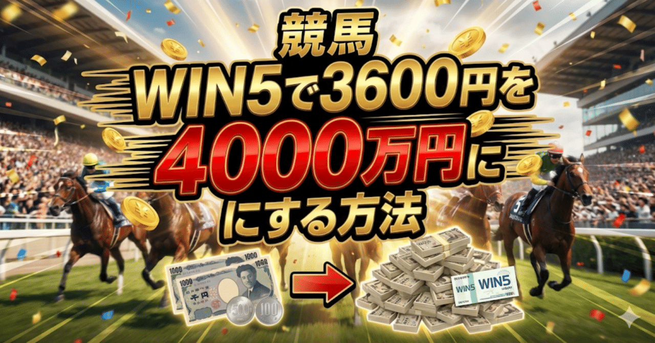 【WIN5】3600円で4000万円を掴む思考法〜小点数で高配当を狙う「究極のタラレバ」〜｜ソラ【んまぷね】