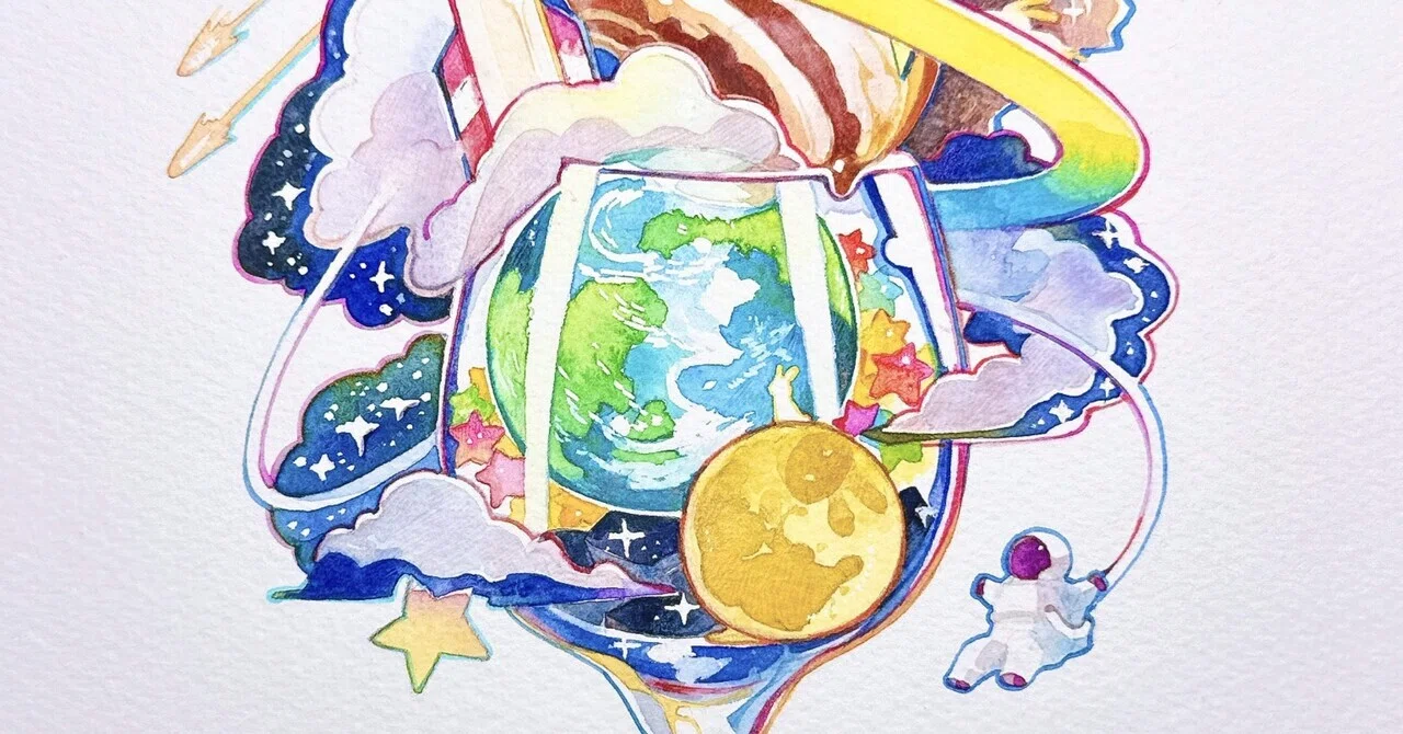 『#DAY2400.3:銀河のパフェ（完成）/Galaxy Parfait (completed)』｜もみじ真魚/MaoMomiji