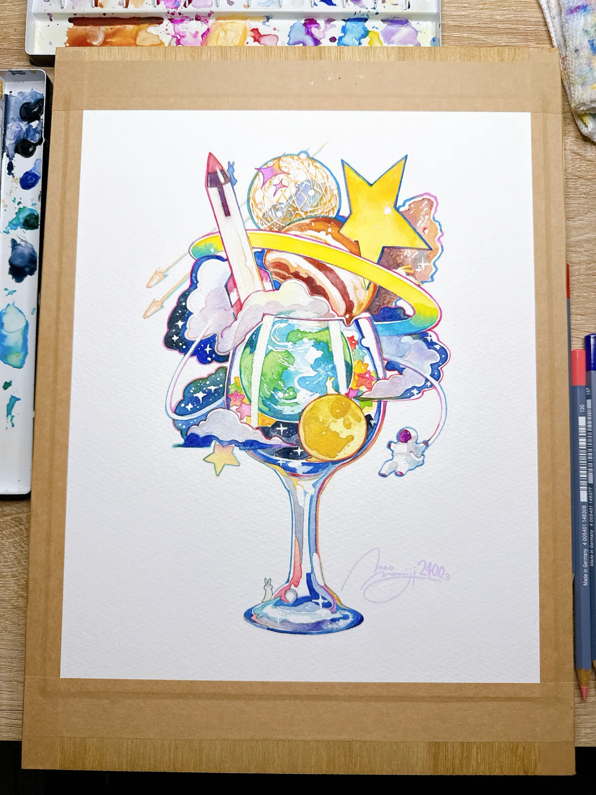 『#DAY2400.3:銀河のパフェ（完成）/Galaxy Parfait (completed)』｜もみじ真魚/MaoMomiji