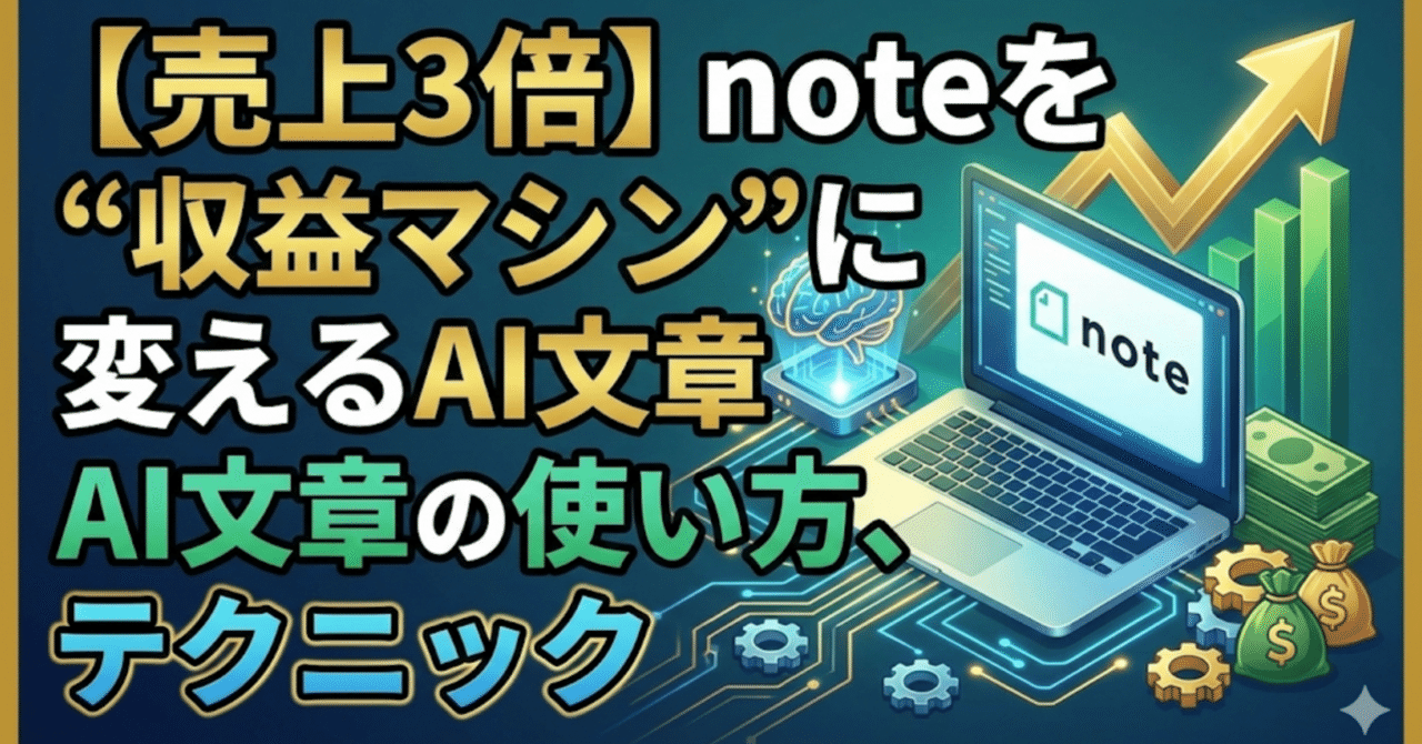 【売上3倍】noteを“収益マシン”に変えるAI文章の使い方、テクニック｜Nox