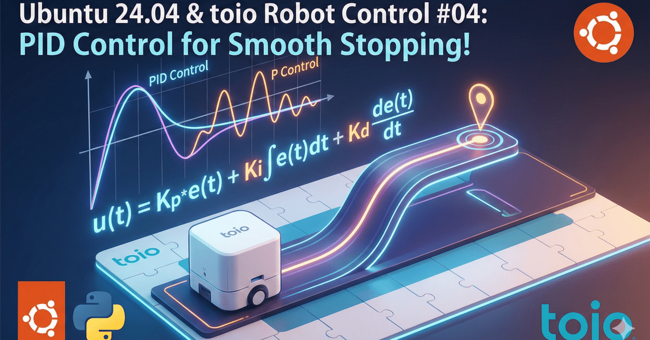 【Ubuntu 24.04】Pythonとtoioで学ぶロボット制御入門 #04：PID制御で「滑らか」に止める！｜Takeshi