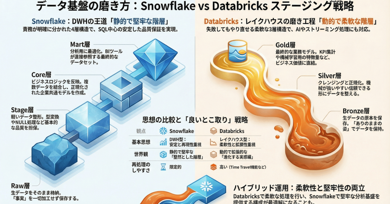 ⚡Snowflake × Databricks⚡ ステージング戦略（Raw／Bronze／Silver／Goldの思想の差）｜Mellow Launch