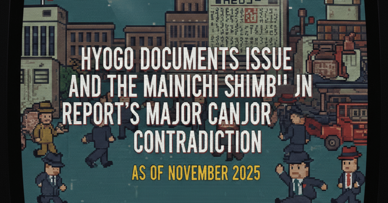 兵庫文書問題と毎日新聞報道の大矛盾（2025年11月時点）｜TWLV32