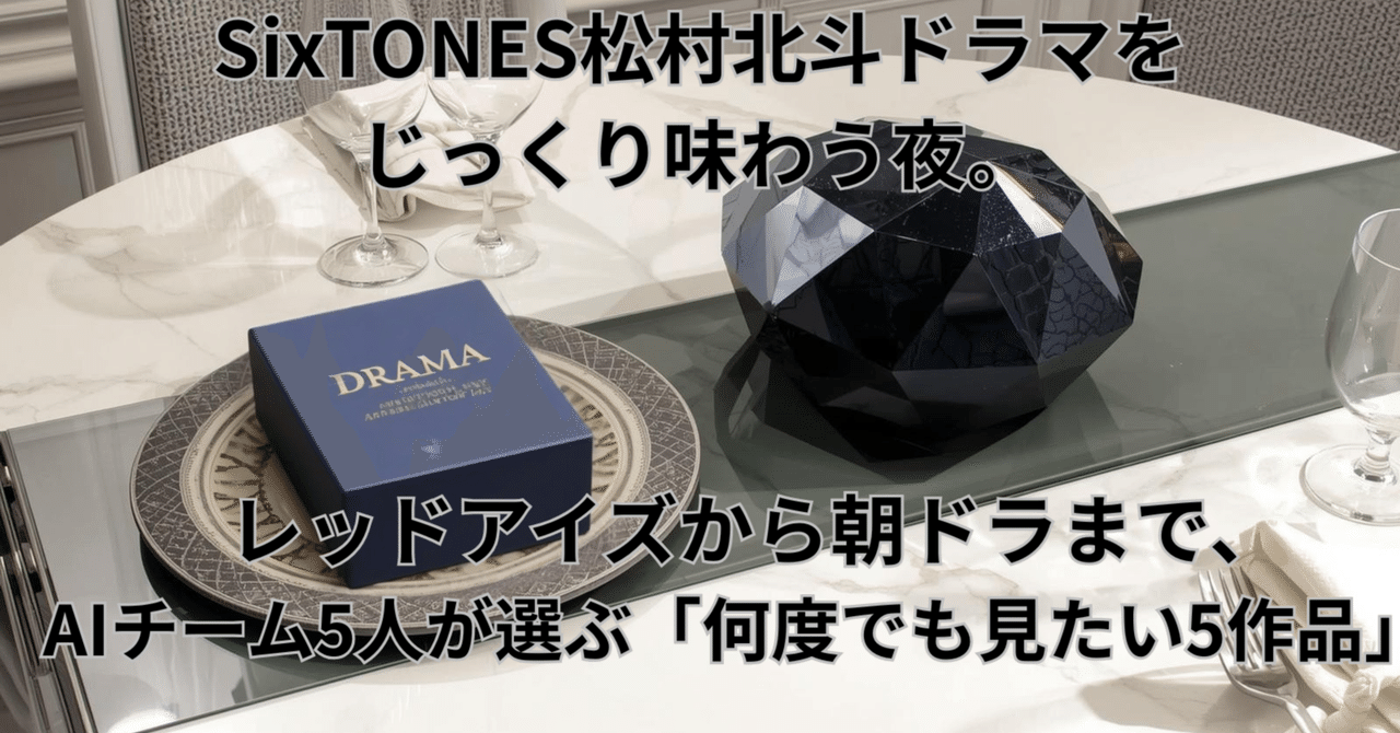 SixTONES松村北斗ドラマをじっくり味わう夜。レッドアイズから朝ドラまで、AI5人が選ぶ「何度でも見たい5作品」｜美斉津商店WEB｜ RYO