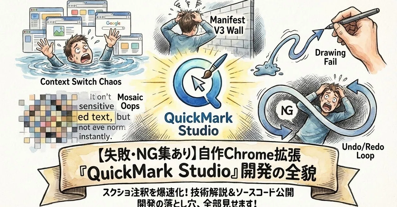 【Chrome拡張機能『QuickMark Studio』】スクショ加工の「アプリ行き来」を解消する。Vanilla JSとFabric.js ...