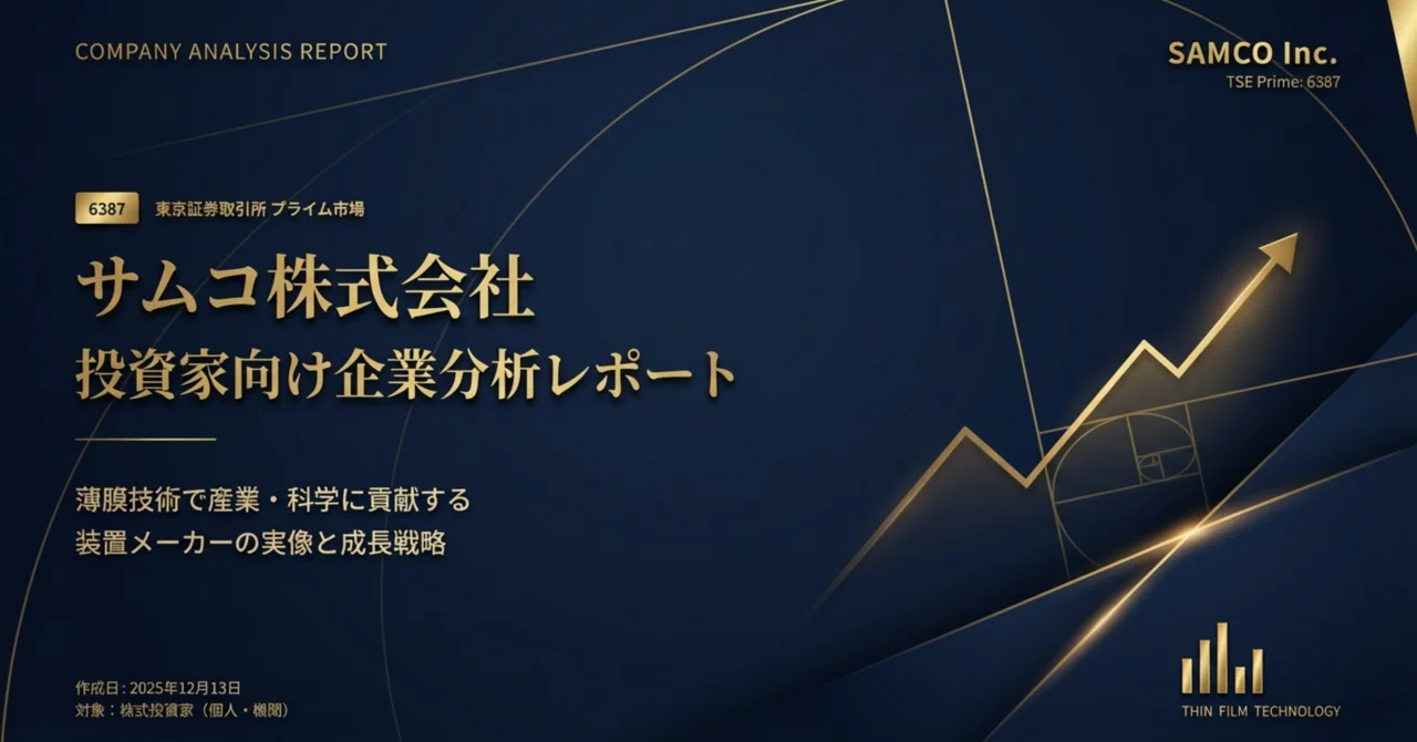 【サムコ（6387）】投資家向け企業分析レポート｜株Times （カブタイムズ）