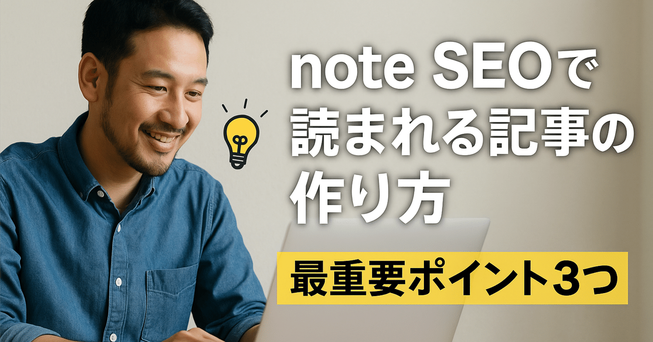 note SEOで読まれる記事の作り方｜最重要ポイント3つ｜オミ【AIライター】＠AI副業🔥