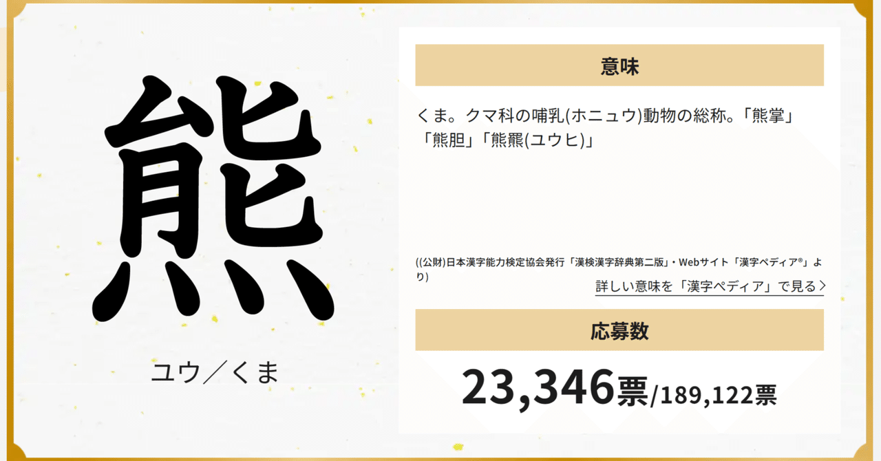 今年の漢字2025は「熊」──たった一文字で、1年の“空気”がよみがえる｜ohba.artlife