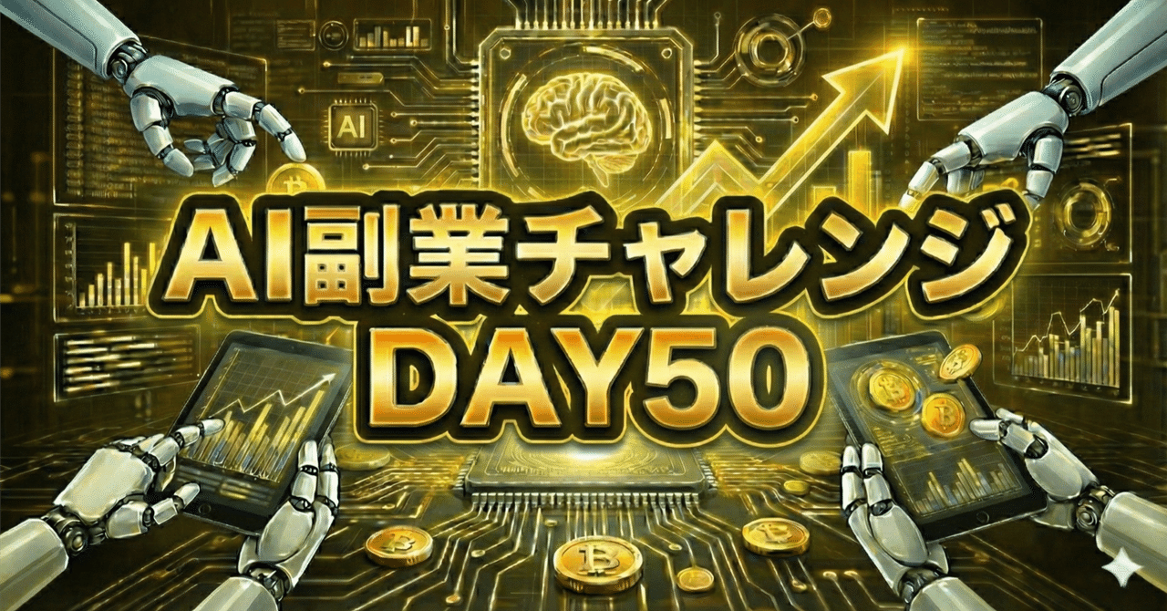 AI副業チャレンジ DAY50 （振り返り）｜のってぃ@AI勉強中