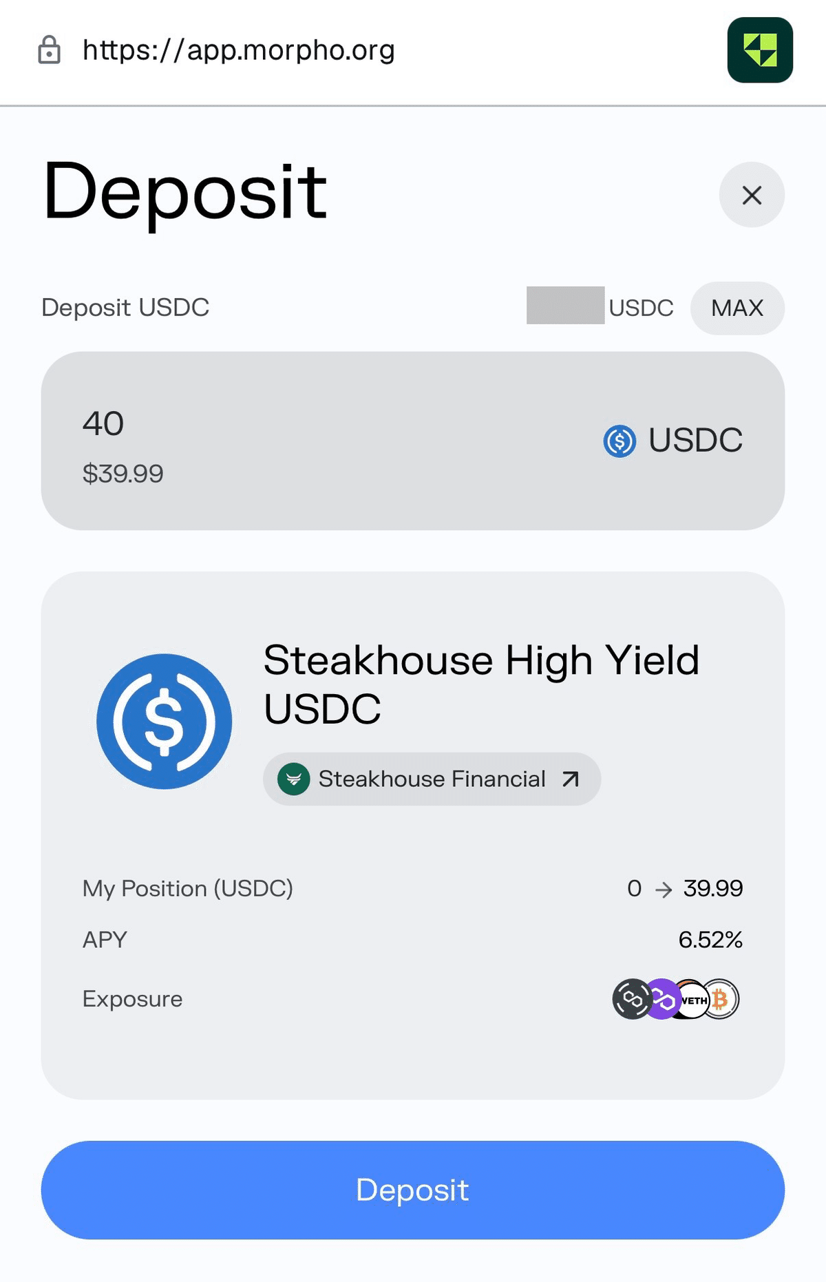 PolygonでJPYCをUSDCに変換しDeFi「Morpho」にDepositしてみた（実体験＋安全圏解説）｜kyo4ro