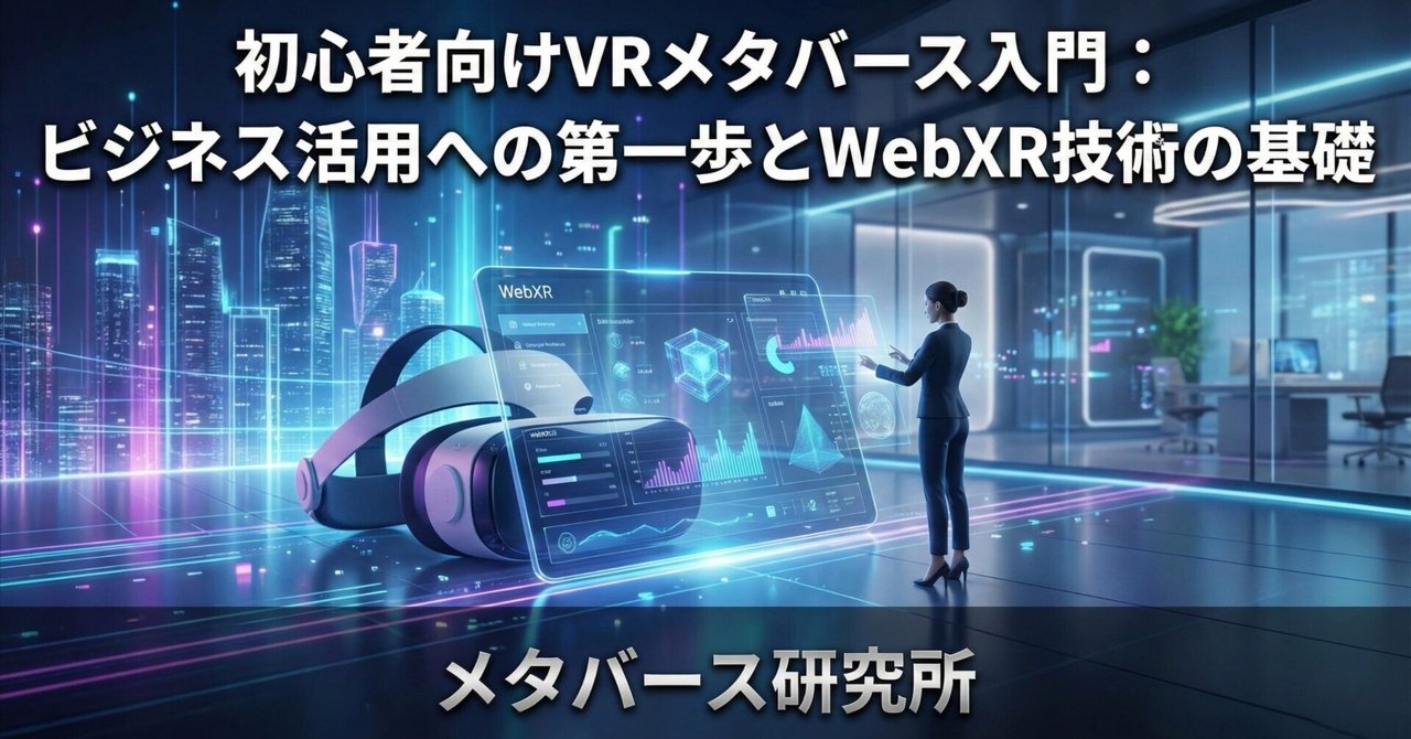 初心者向けVRメタバース入門：ビジネス活用への第一歩とWebXR技術の基礎｜メタバース研究所