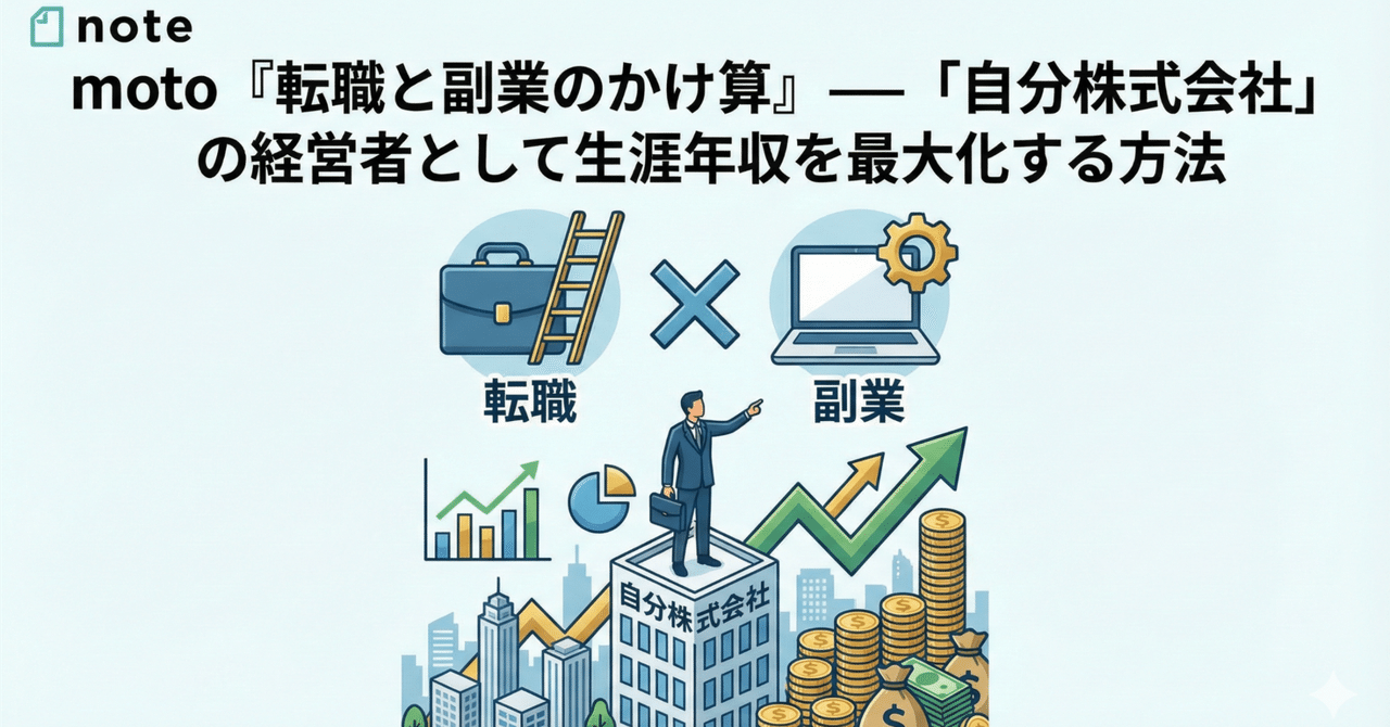 moto『転職と副業のかけ算』──「自分株式会社」の経営者として生涯年収を最大化する方法｜どしゅん｜THE BOOK DRIP