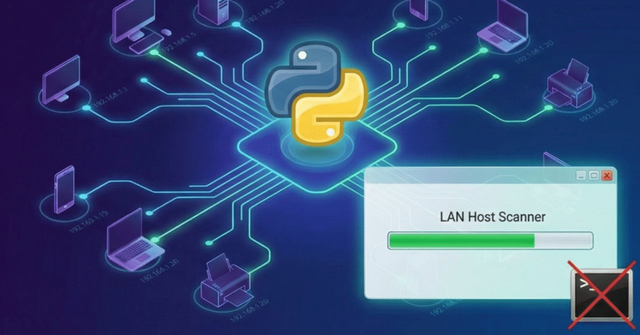 【Python】標準ライブラリだけで作る高速LANスキャナー（.pywの「黒い画面」大量発生も解決）｜もりしん