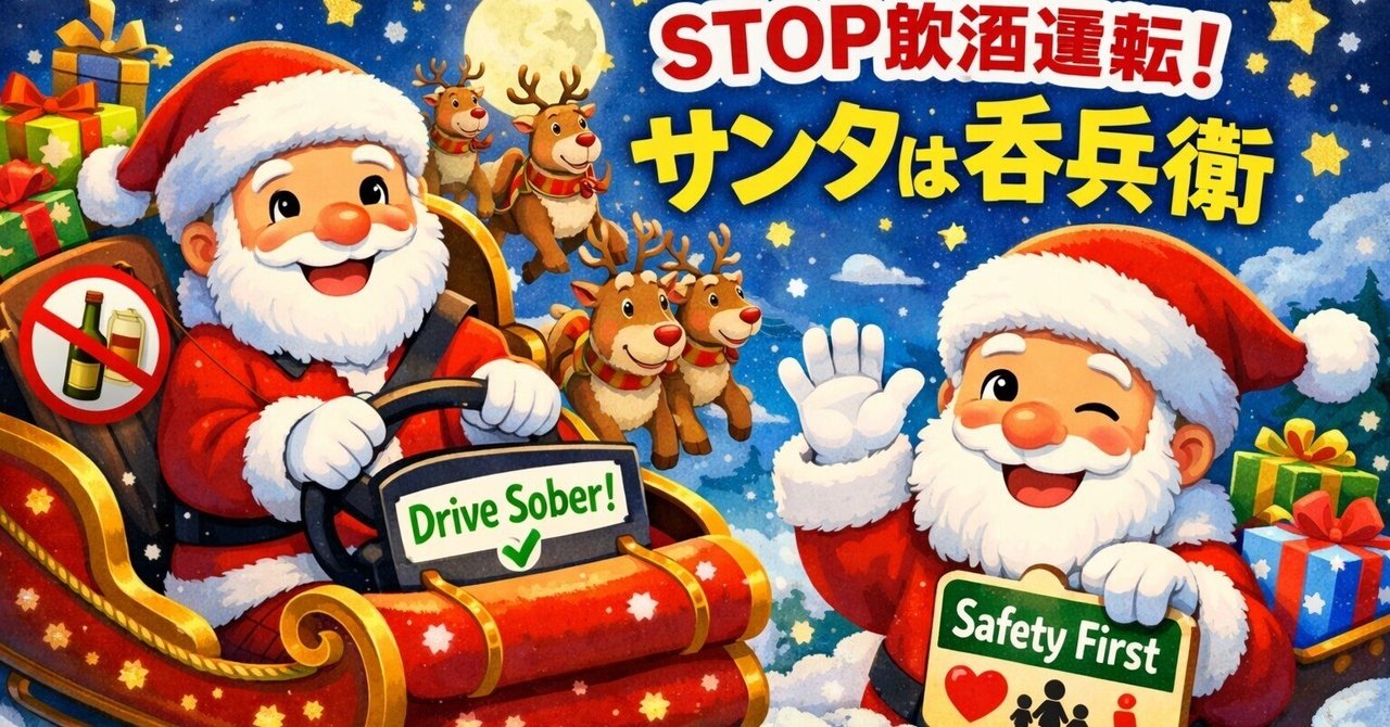 STOP飲酒運転！サンタは吞兵衛｜STOP Drunk Driving! Santa the Merry Drinker｜Jパパ@交通安全啓発 ...
