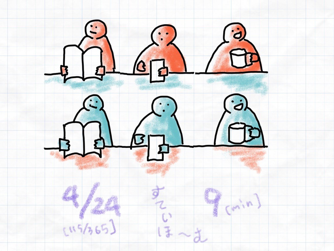 [115/365]ヒト練習︰すていほ〜む【一日一絵】｜いわにほ