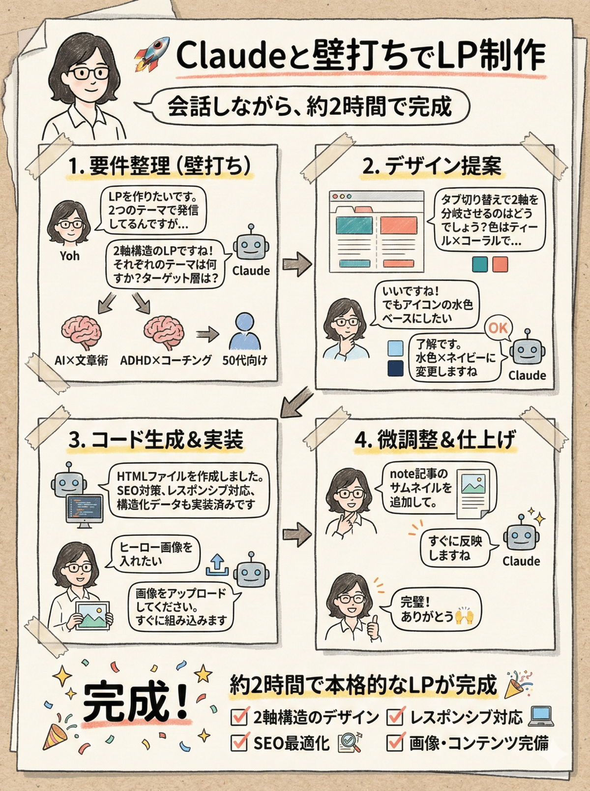 2時間でLP完成！Claudeコーディングで自己紹介サイトを作ってみた話｜永野ヨウ