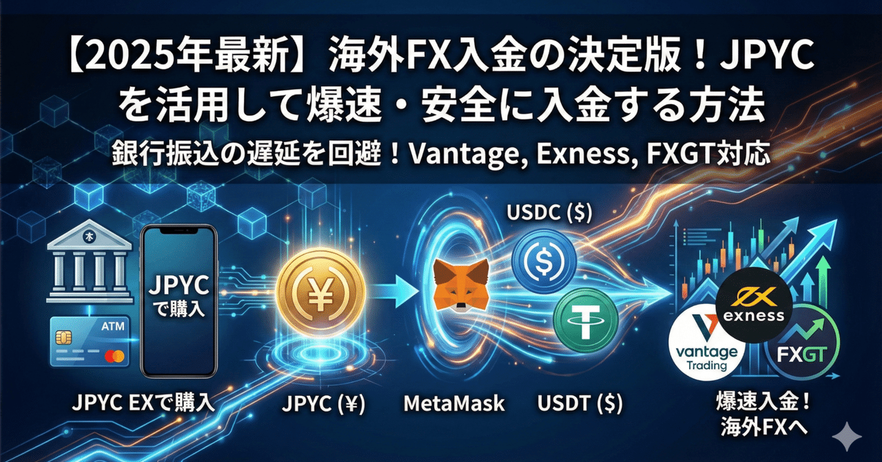 【2025年最新】海外FX入金の決定版！JPYCを活用して爆速・安全に入金する方法（Vantage/Exness/FXGT対応）｜clear