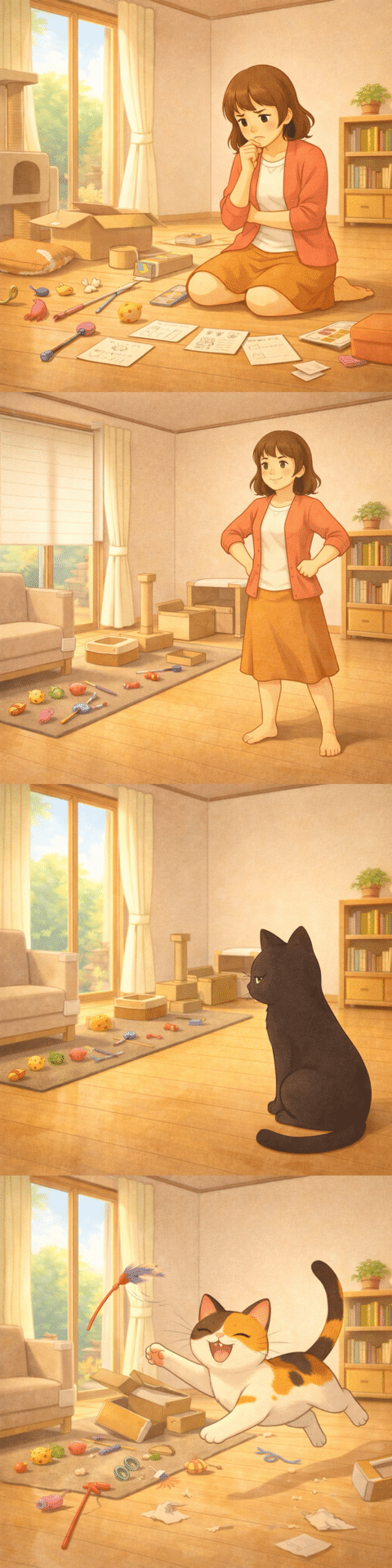 第3話クロの一日〜飼い主とミケの観察日記〜｜YK_cat_time