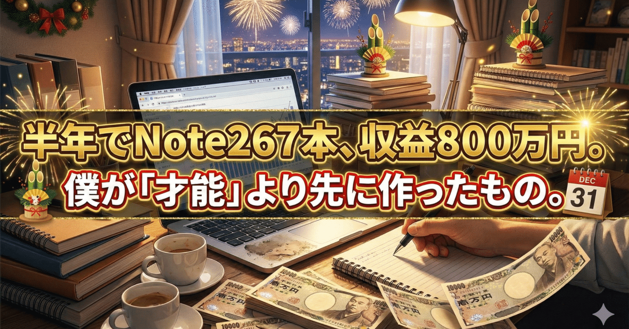 半年でNote267本、収益800万円。僕が「才能」より先に作ったもの｜爽月（さつき）｜SSK Japan Group代表