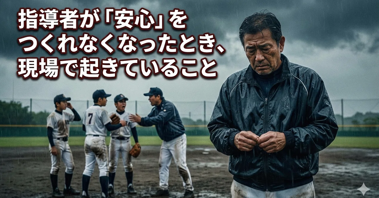 指導者が「安心」をつくれなくなったとき、現場で起きていること｜GrowBall｜中学野球育成アドバイザー