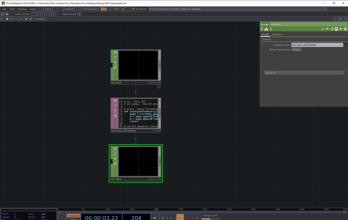 TouchDesignerの基本操作 / DATを利用する｜Toyoshi Morioka