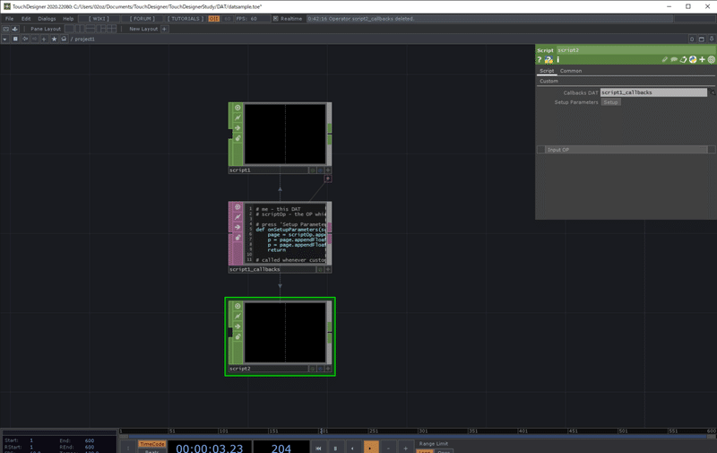 TouchDesignerの基本操作 / DATを利用する｜Toyoshi Morioka