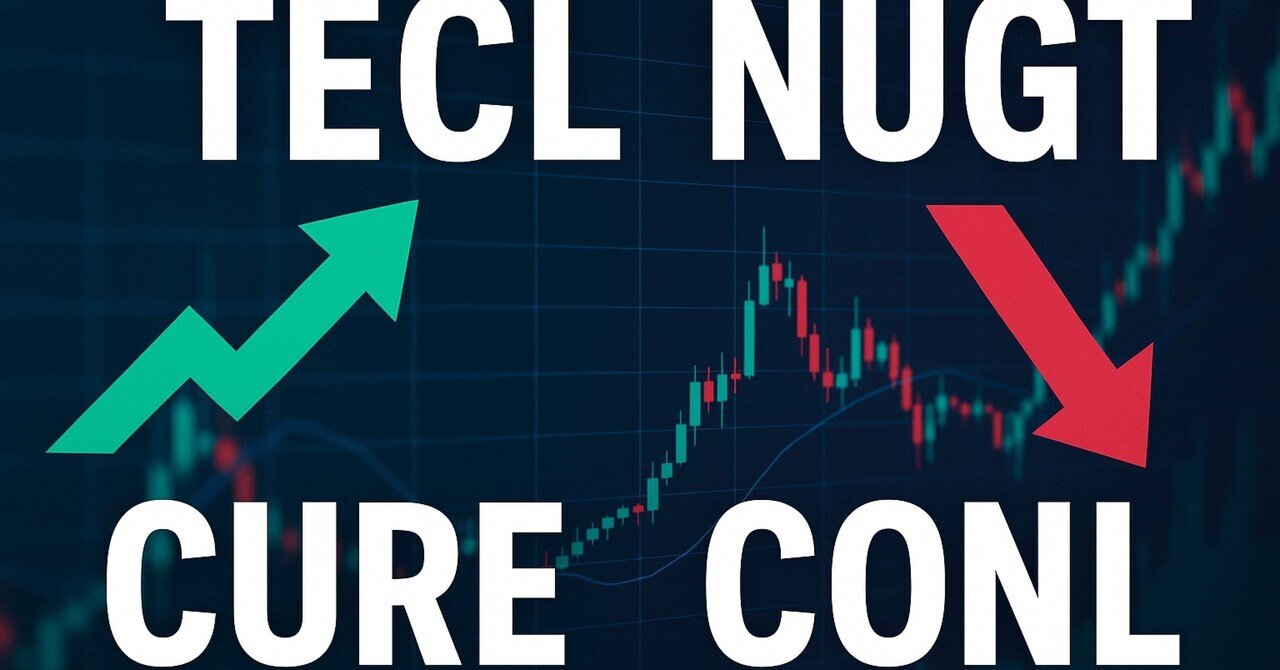 12月26日のレバレッジETF市況まとめ（TECL／CURE／NUGT／CONL）｜レマ