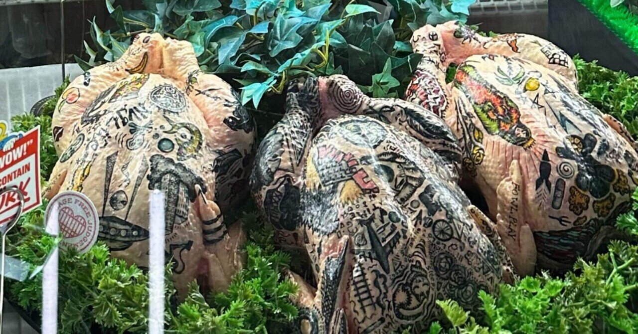 tattooed chicken