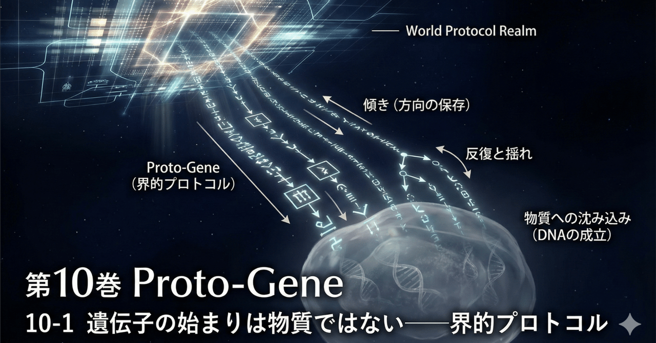 第10巻 Proto-Gene 10-1 遺伝子の始まりは物質ではない――界的プロトコル｜梅田 悠史