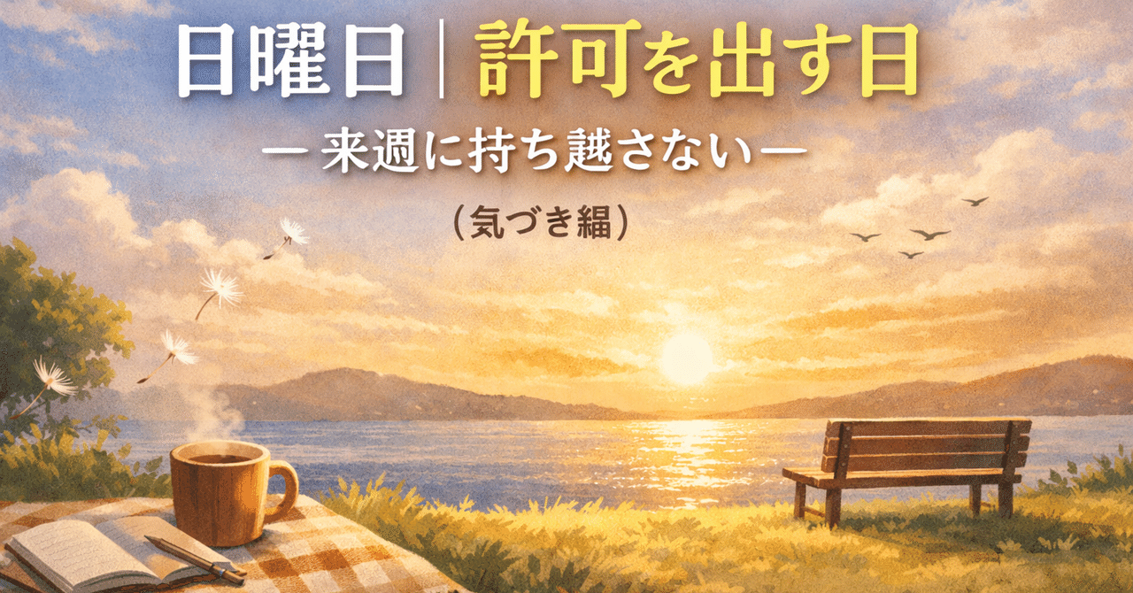 日曜日｜許可を出す日-来週に持ち越さない-（気づき編）Day9：2025/12/28｜アキ｜毎日内省