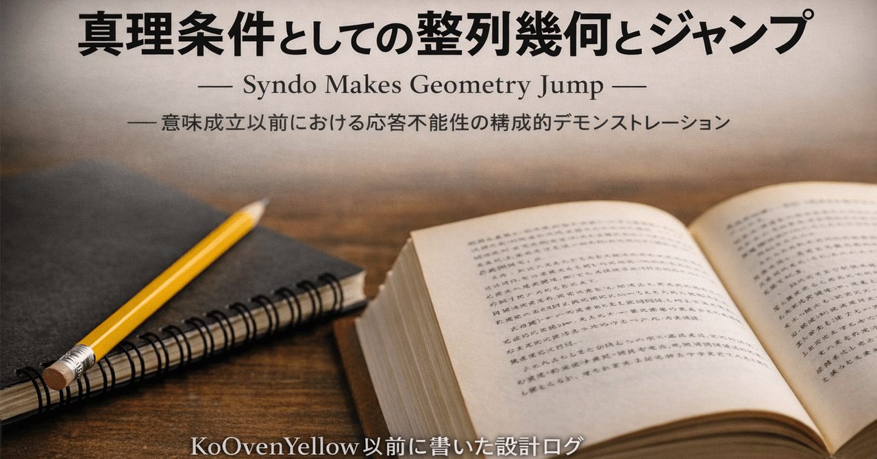真理条件としての整列幾何とジャンプ｜Syndo Makes Geometry Jump｜枕木カンナ