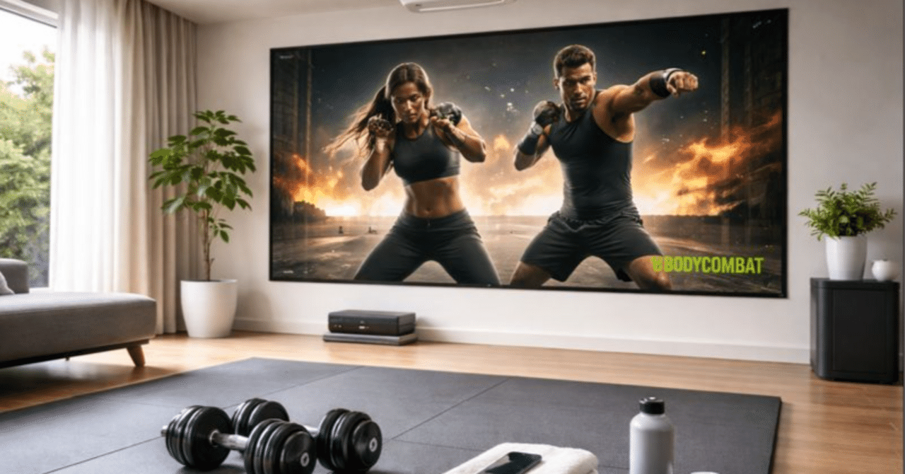 🥊天井プロジェクター運動の正解はこれ📺LES MILLS+（レズミルズ＋）で「家がスタジオ化」する：BODYCOMBAT入門と続く視聴環境 ...