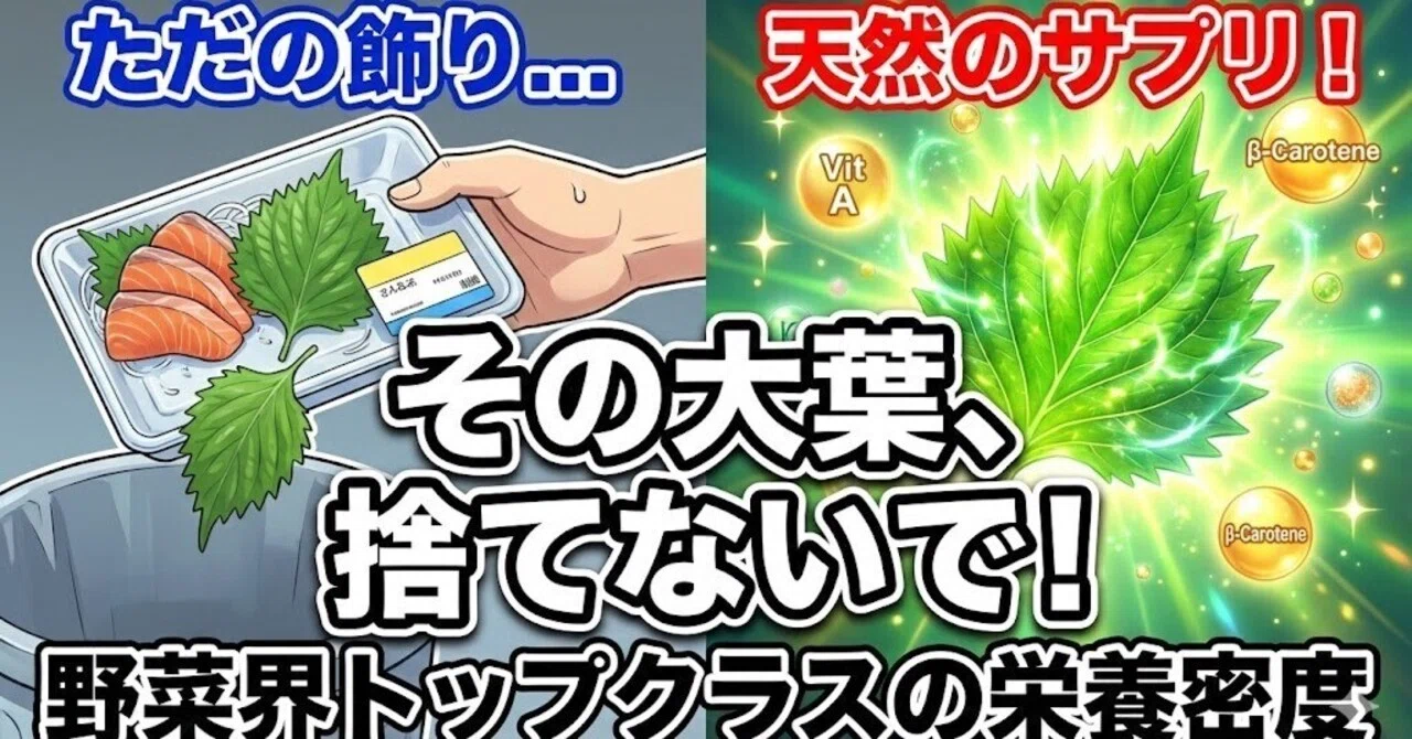 刺身の横の「大葉」を残す人へ。あなたは今、天然のサプリを捨てています。｜もぐもぐベジトーク🍅🥦🍠