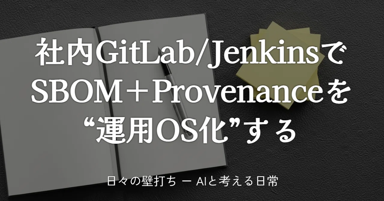 社内GitLab/JenkinsでSBOM＋Provenanceを“運用OS化”する｜hirokaji