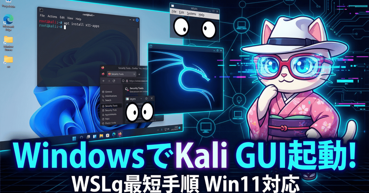 WSL上のKali LinuxでGUIを使う方法（Windows 11 / WSLgで最短）｜Maki@Sunwood.ai.labs