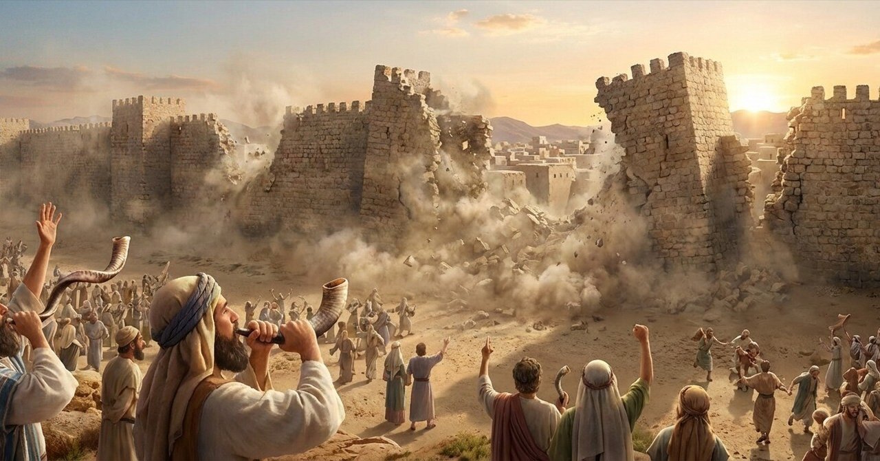 By faith the walls of Jericho fell down after being surrounded for ...