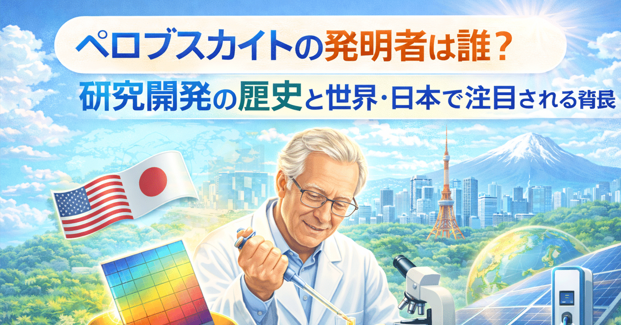 ペロブスカイトの発明者は誰？研究開発の歴史と世界・日本で注目される背景｜hata hajime