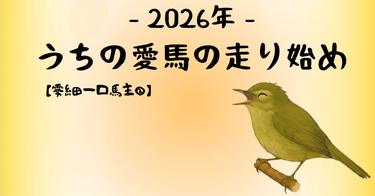 【零細一口馬主②】うちの愛馬の走り始め｜うぐいす状