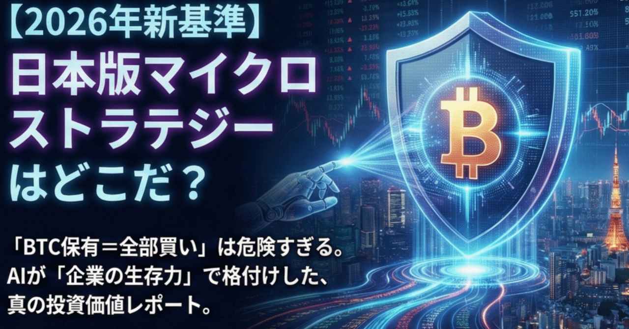 【2026年版】日本版マイクロストラテジーはどこだ？BTC保有企業を「堅実性」で見抜く、AI格付けレポート｜mane-labo