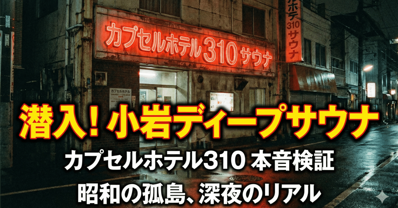 【サウナ本音検証】深夜の小岩で終電を逃し、老舗「カプセルホテル310」へ潜入。そこは現代サウナブームが置き去りにした“昭和の孤島”だった ...